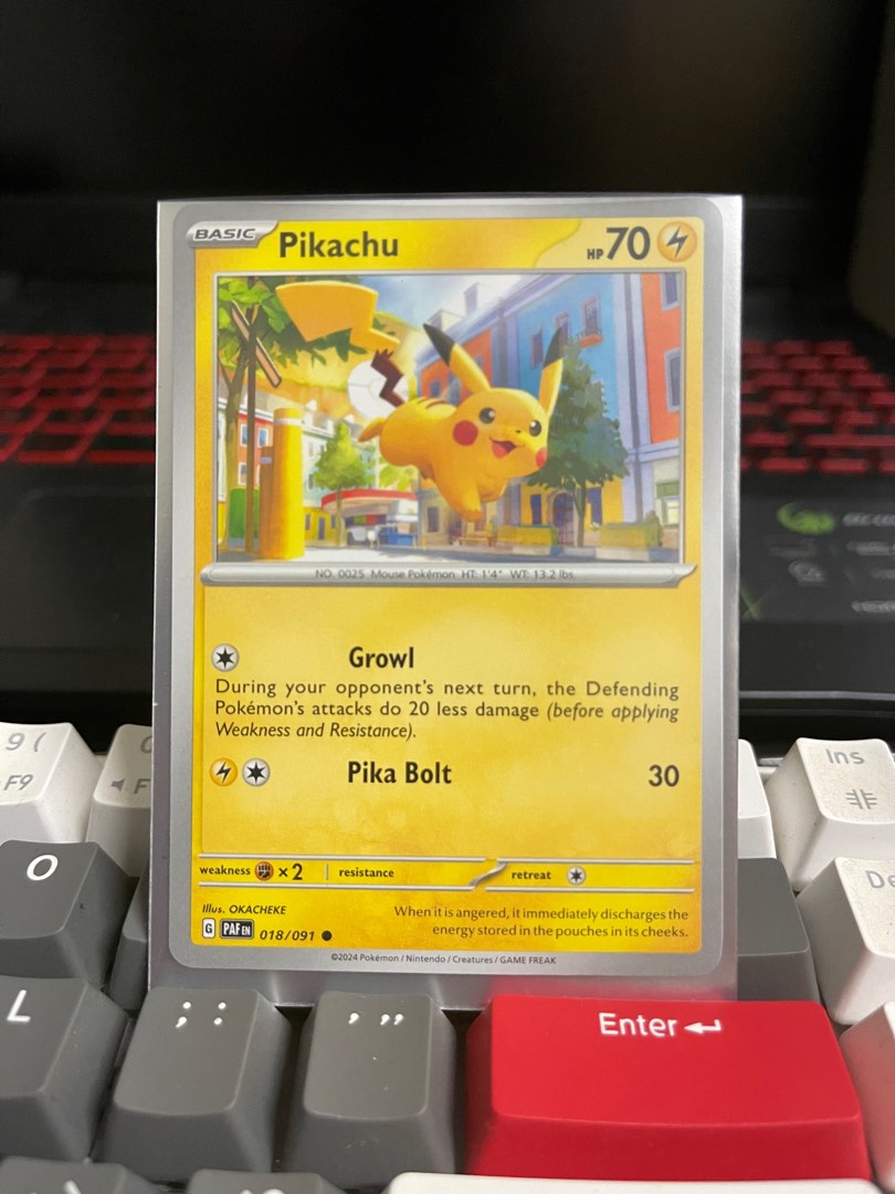 Common pikachu from Paldean Fates, Hobbies & Toys, Toys & Games on ...