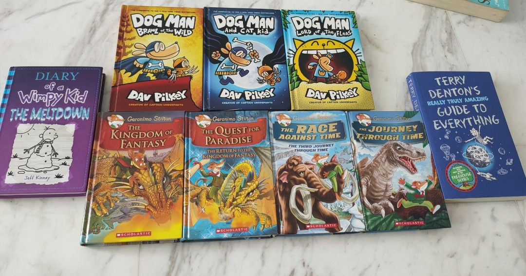 Dog man, diary of a wimpy kid, Geronimo stilton, Hobbies & Toys, Books ...