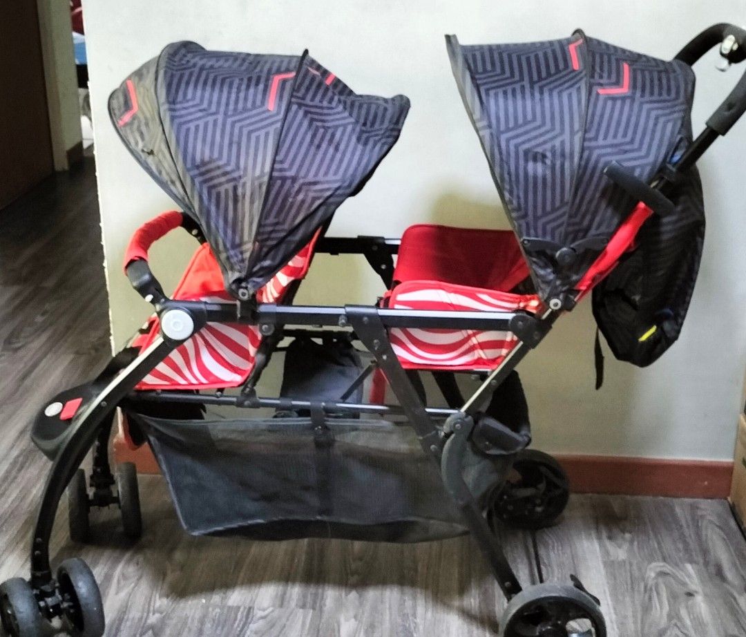 Double pram stroller, Babies & Kids, Going Out, Strollers on Carousell
