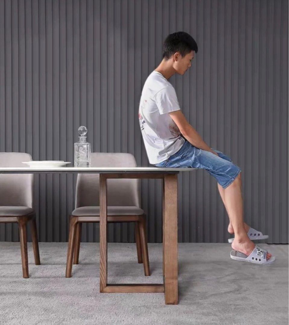 DUTTON Modern Marble Dining Table, Furniture & Home Living, Furniture ...