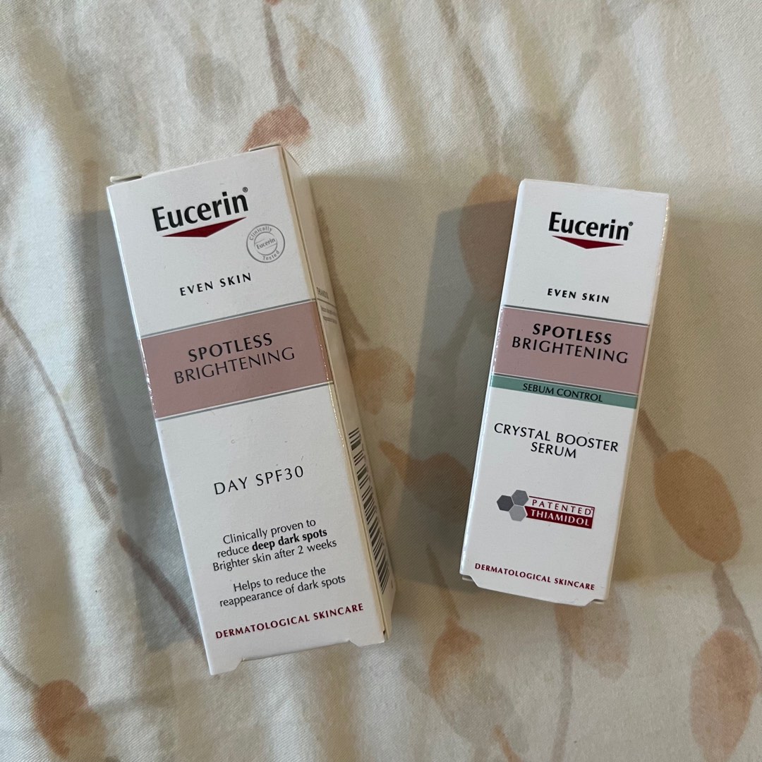 Eucerin skincare set - crystal serum booster & day SPF30 sunscreen ...
