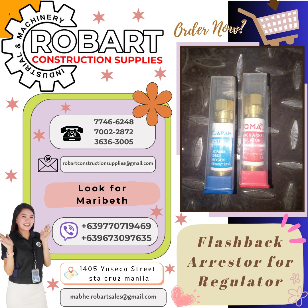 Flashback Arrestor for Regulator, Commercial & Industrial, Construction ...