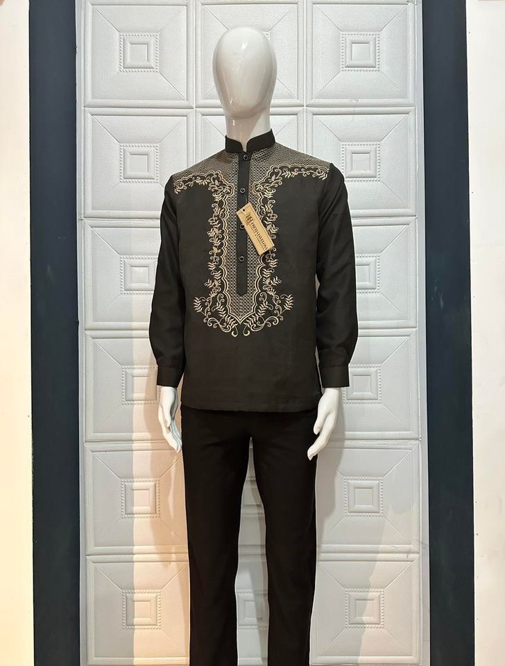 Full Dye Jusi Barong Tagalog w/ BATOK DESIGN front & back for Wedding ...