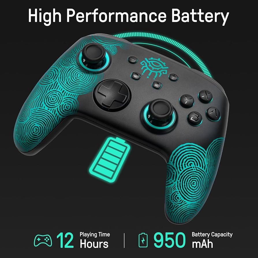 FUNLAB Firefly™ [Luminous Pattern] Switch Pro Controller Wireless Compatible with Nintendo ...