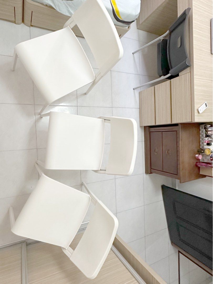 Ikea teodores chairs (White), Furniture & Home Living, Furniture ...