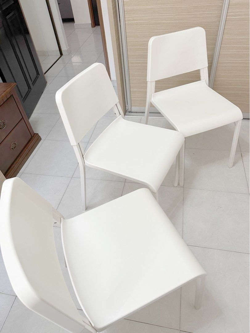 Ikea teodores chairs (White), Furniture & Home Living, Furniture ...