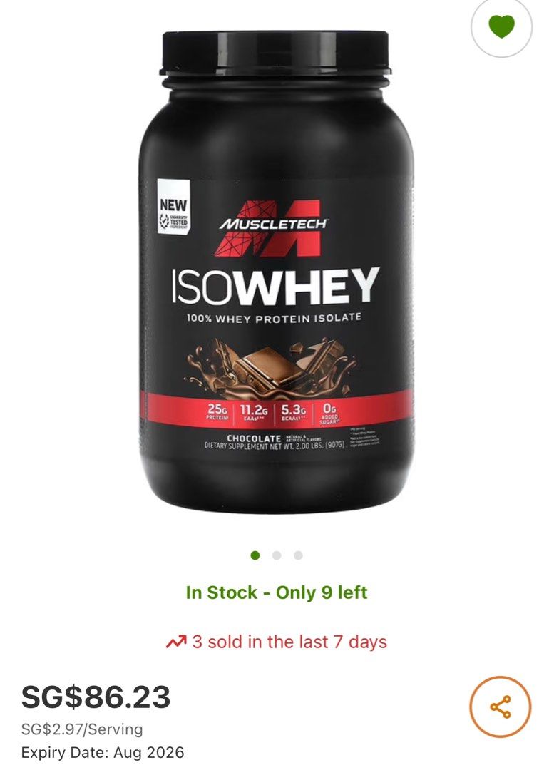 IsoWhey, 100% Protein Isolate, Chocolate, 2LBS (907g), Health ...