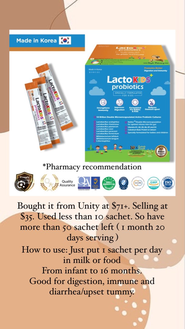 Lacto probiotic, Health & Nutrition, Health Supplements, Vitamins & Supplements on Carousell