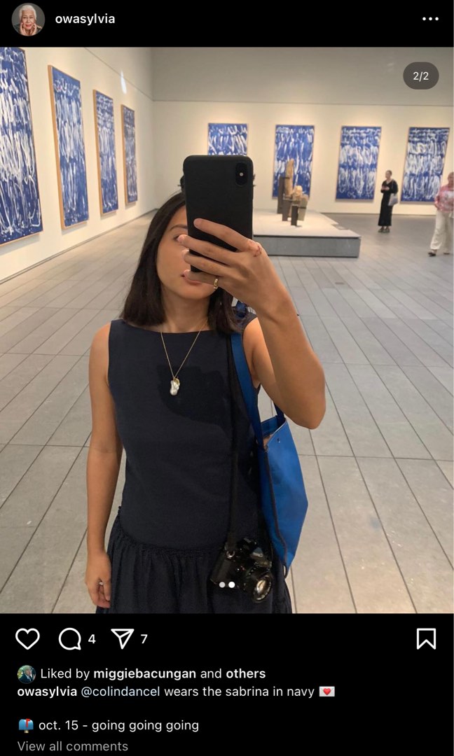 LF: Owa Sylvia Sabrina in Navy, Women's Fashion, Dresses & Sets ...