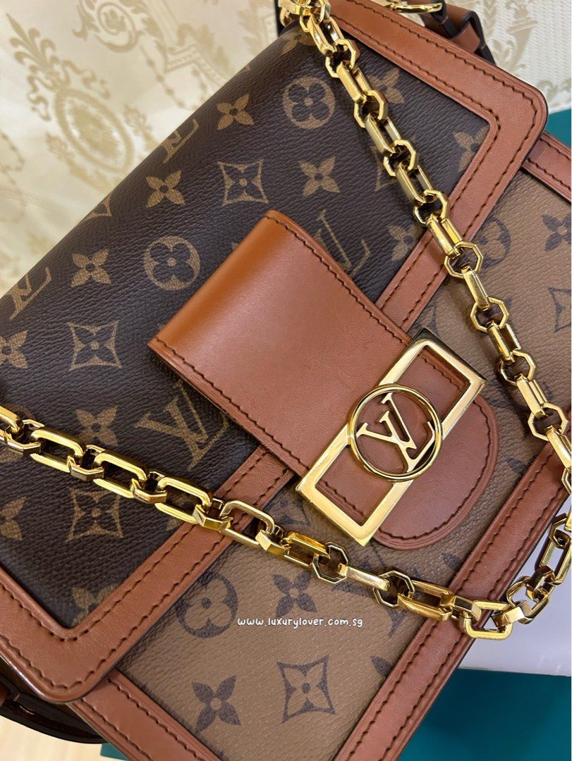 Louis Vuitton LV Dauphine MM Monogram Reverse Canvas GHW, Luxury, Bags ...
