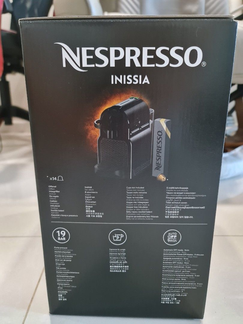 Nespresso Inissia Coffee Machine, BLACK, TV & Home Appliances, Kitchen ...