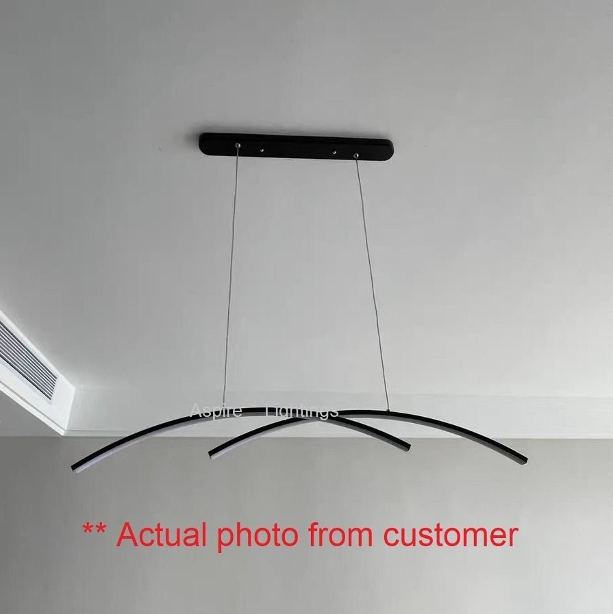 Pendant Light LED Black Tri Tone Remote Dimming Hanging Lamp Dining Kitchen Island Home Office ...