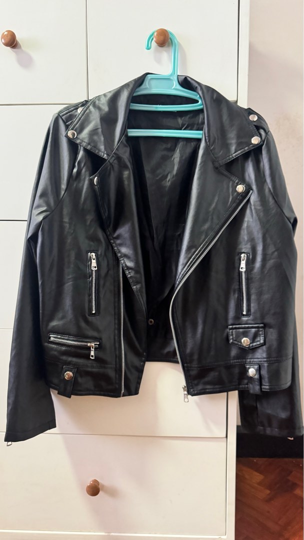 Preloved Leather Jacket, Women's Fashion, Coats, Jackets and Outerwear ...