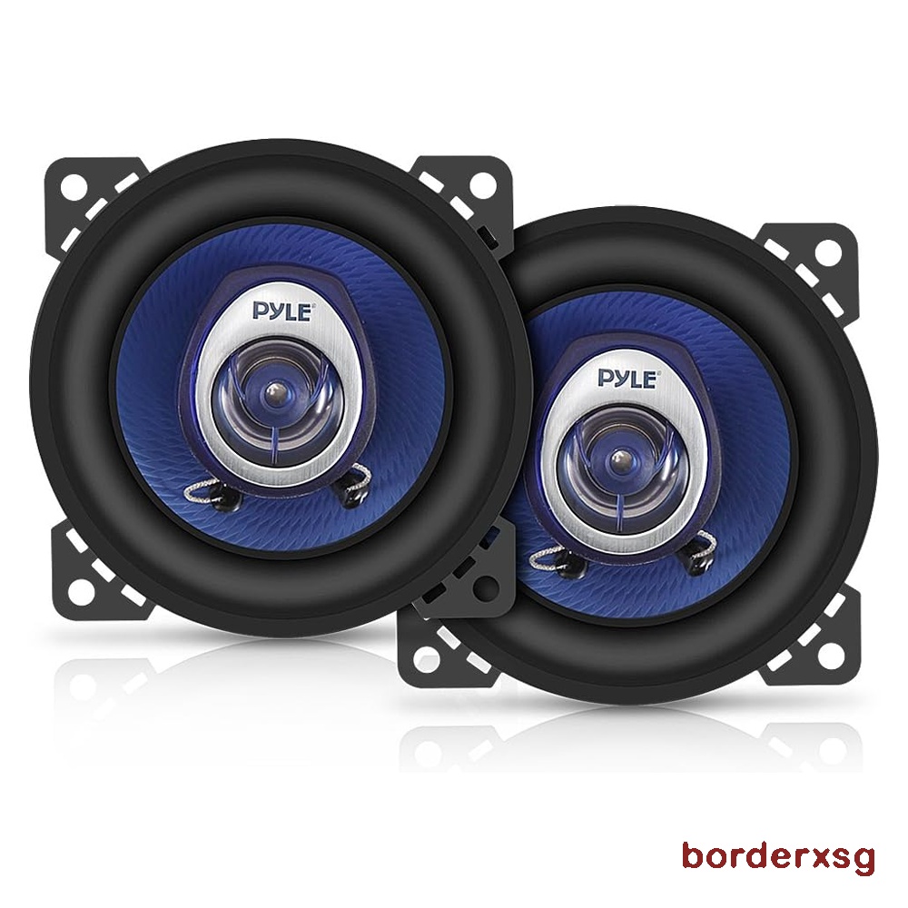 Pyle 4" Car Sound Speaker (Pair) - Upgraded Blue Poly Injection Cone 2 ...