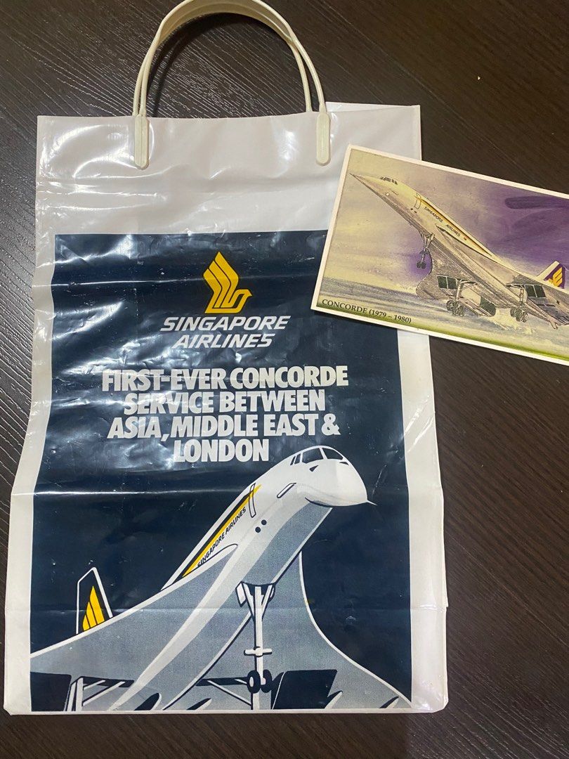 RARE - Singapore Airlines Concorde carrier bag, Hobbies & Toys, Travel ...