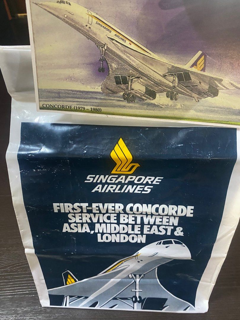 RARE - Singapore Airlines Concorde carrier bag, Hobbies & Toys, Travel ...
