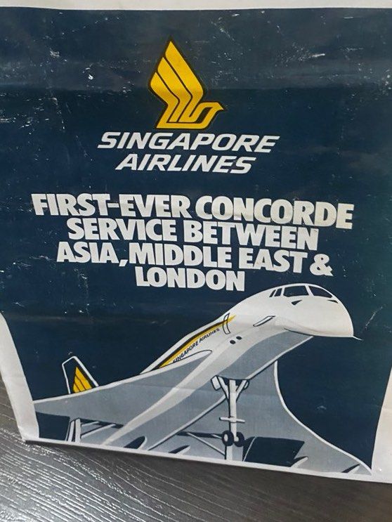 RARE - Singapore Airlines Concorde carrier bag, Hobbies & Toys, Travel ...