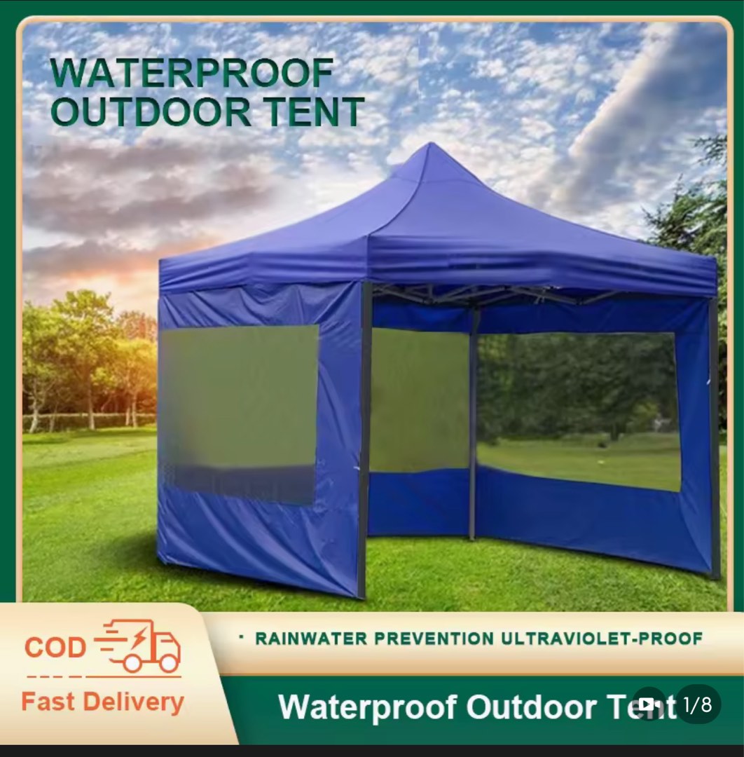 Retractable Tent Heavy Duty 3x3M Foldable Tent with Steel Stand Outdoor ...