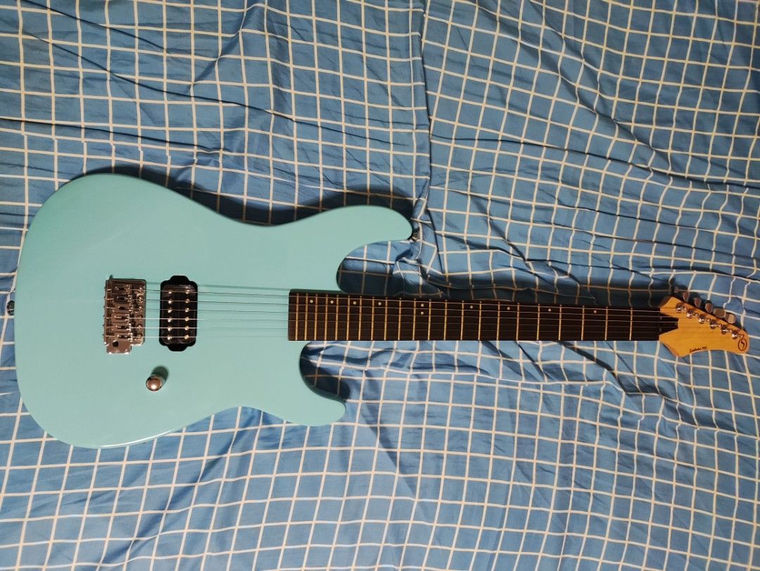 samick ss51 electric guitar, sky blue, brand new. superstrat. better bang for buck than evh ...