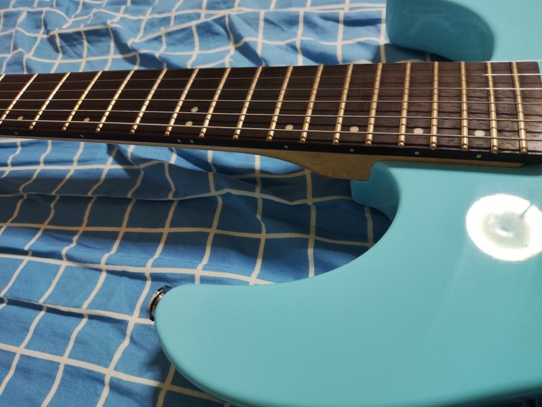 samick ss51 electric guitar, sky blue, brand new. superstrat. better ...