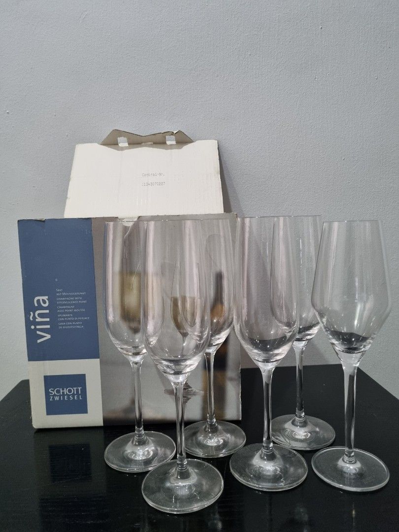 SCHOTT ZWIESEL Wine Glass in set of six, Furniture & Home Living, Kitchenware & Tableware ...