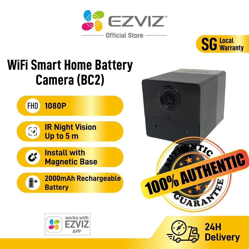 [SG Warranty] EZVIZ BC2 Battery Camera 1080P Mini Palm Size CCTV WIFI ...