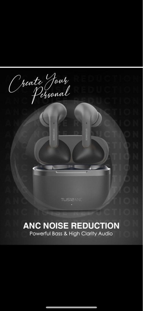 SonicGear Earpump TWS 12 ANC True Wireless Earphones (Black), Audio ...