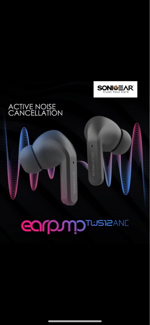 SonicGear Earpump TWS 12 ANC True Wireless Earphones (Black), Audio ...