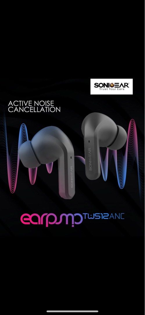 SonicGear Earpump TWS 12 ANC True Wireless Earphones (Black), Audio ...