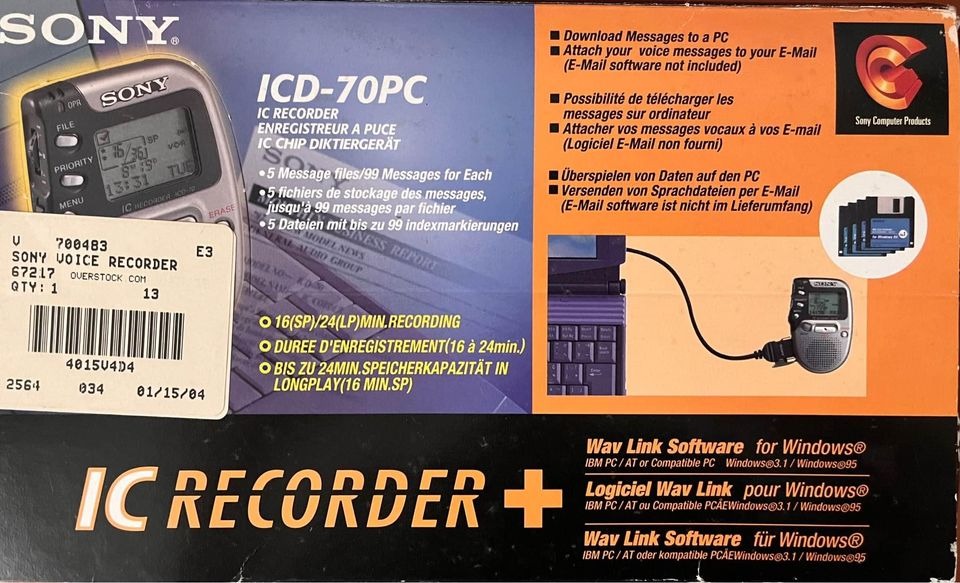 SONY IC Recorder ICD-70PC, Audio, Voice Recorders on Carousell