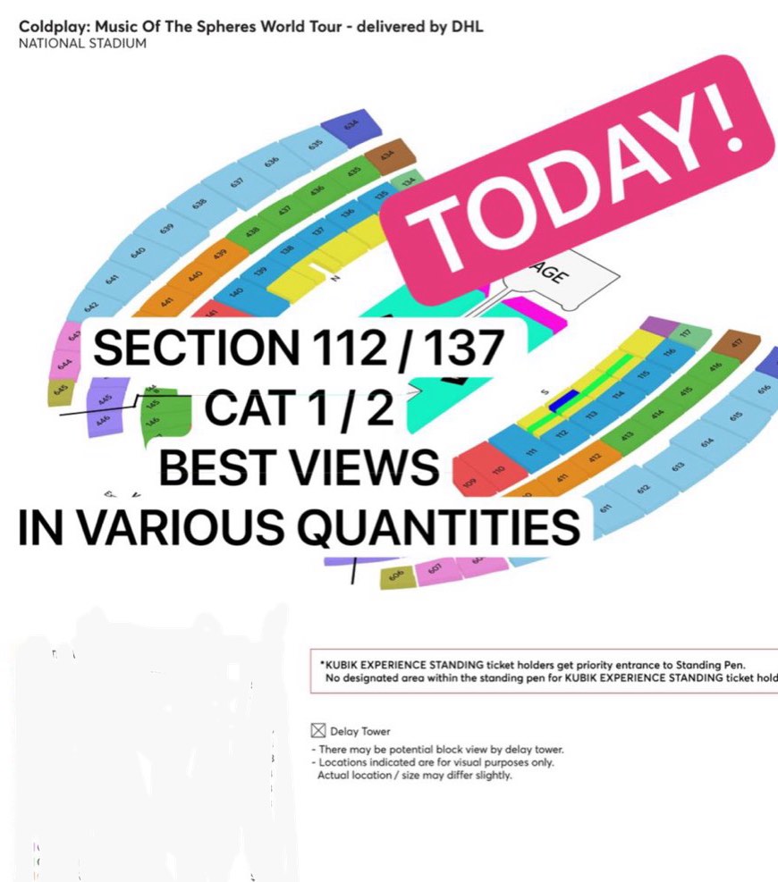 TODAY Coldplay 27 Jan Concert Tickets Singapore Music of the Spheres ...