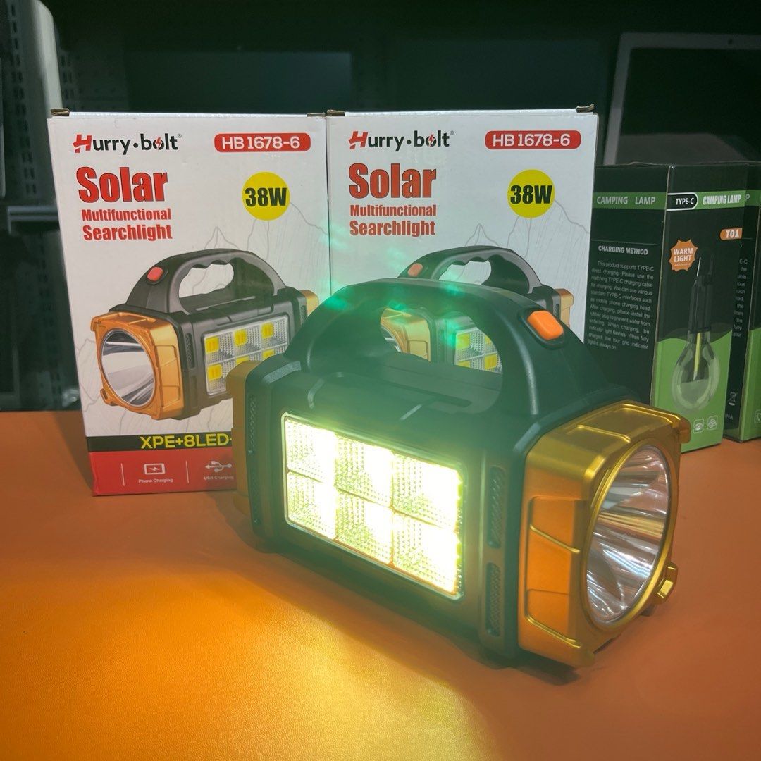 Trofeo Solar Rechargeable Searchlight 8 LED 2 COB Camping Outdoor Night Emergency Waterproof SOS ...