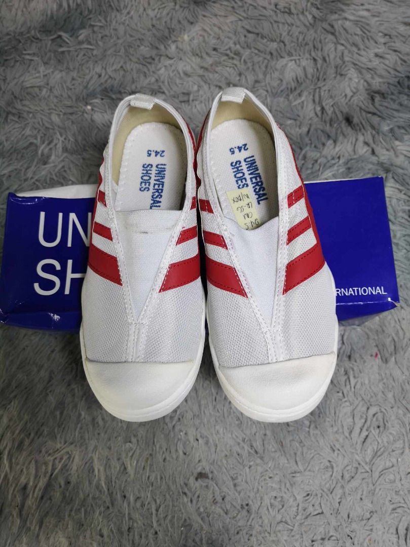 Universal Shoes White red Slip On, Men's Fashion, Footwear, Casual ...