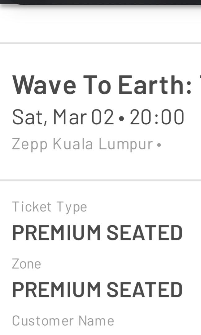 Wave to Earth CAT 2 Day 1 Ticket, Tickets & Vouchers, Event Tickets on ...