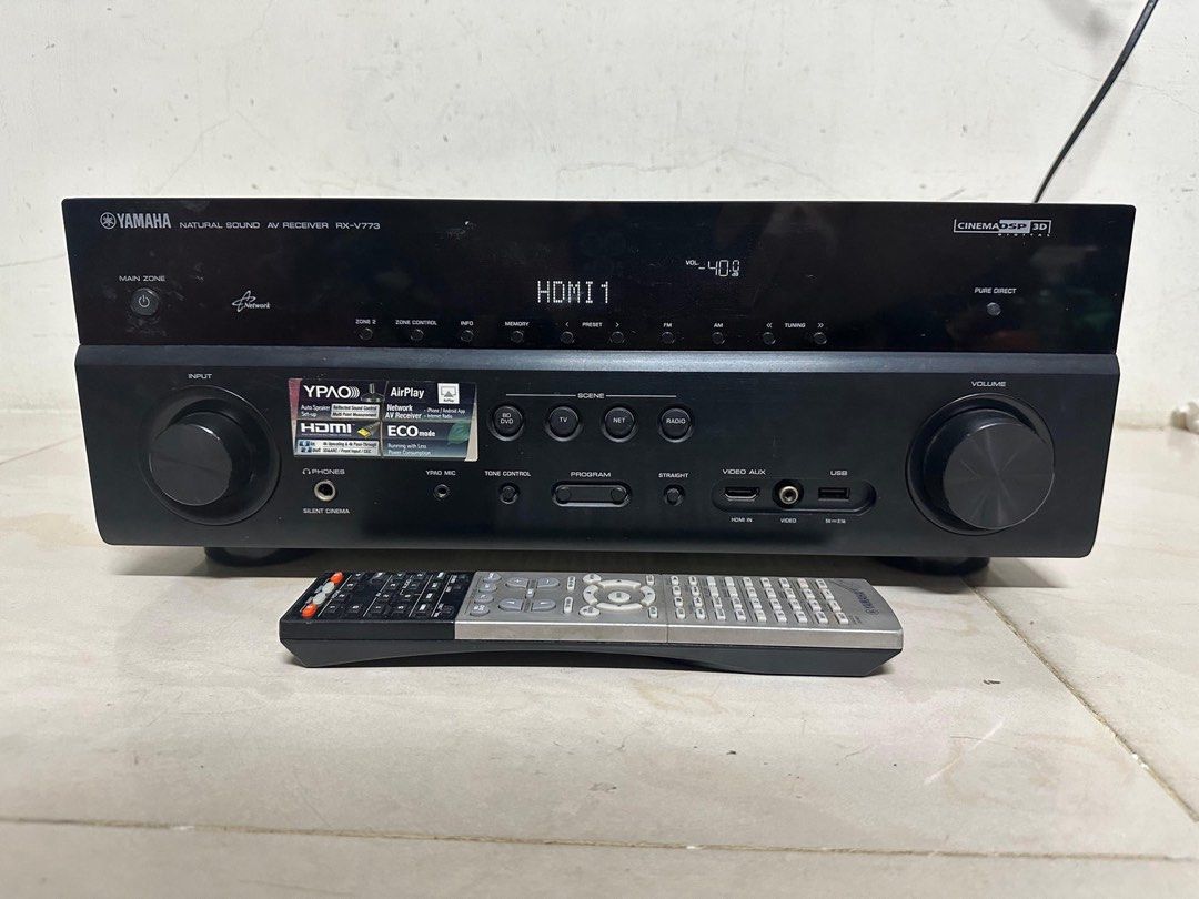 YAMAHA RX V773 收音劇院 7.2 環繞擴大機 4K 藍光 /HDMI WI-FI 有原廠遙控器, 耳機及錄音音訊設備, 音樂播放裝置 MP3及CD 播放器在旋轉拍賣