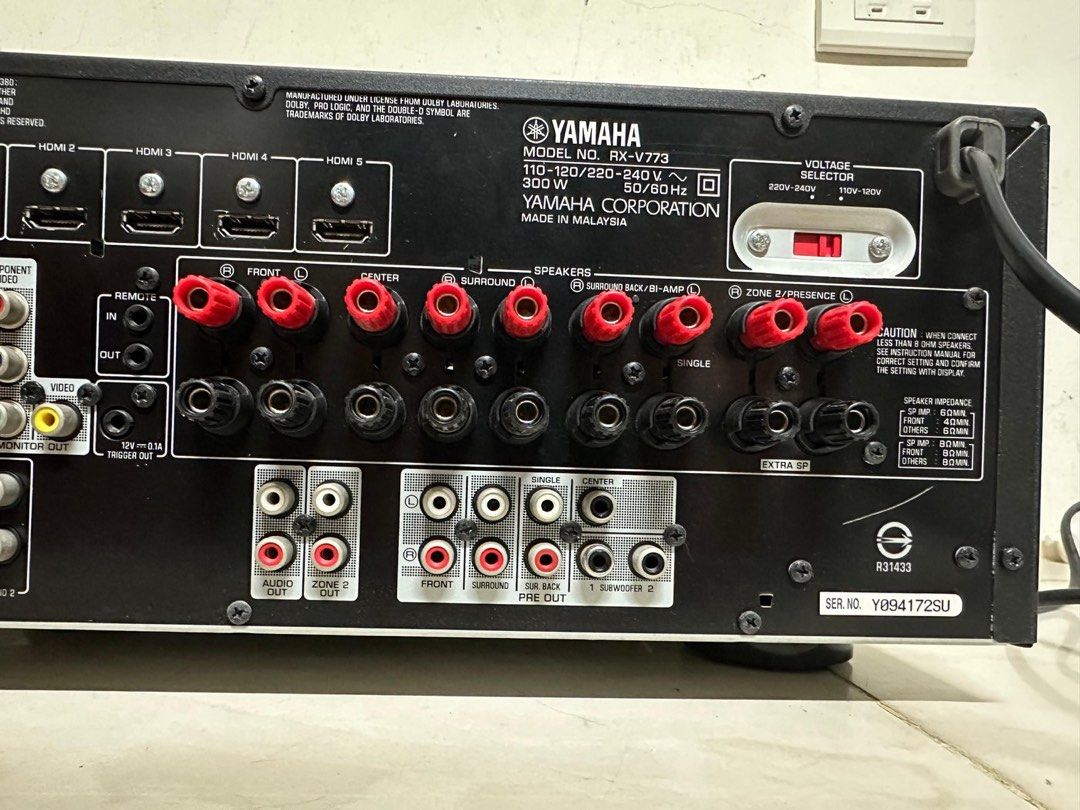 YAMAHA RX V773 收音劇院 7.2 環繞擴大機 4K 藍光 /HDMI WI-FI 有原廠遙控器, 耳機及錄音音訊設備, 音樂播放裝置 MP3及CD 播放器在旋轉拍賣