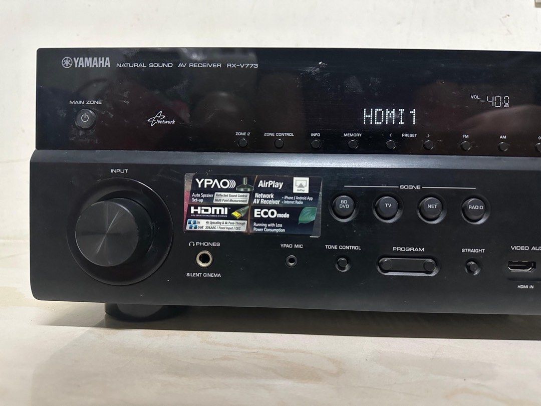 YAMAHA RX V773 收音劇院 7.2 環繞擴大機 4K 藍光 /HDMI WI-FI 有原廠遙控器, 耳機及錄音音訊設備, 音樂播放裝置 MP3及CD 播放器在旋轉拍賣