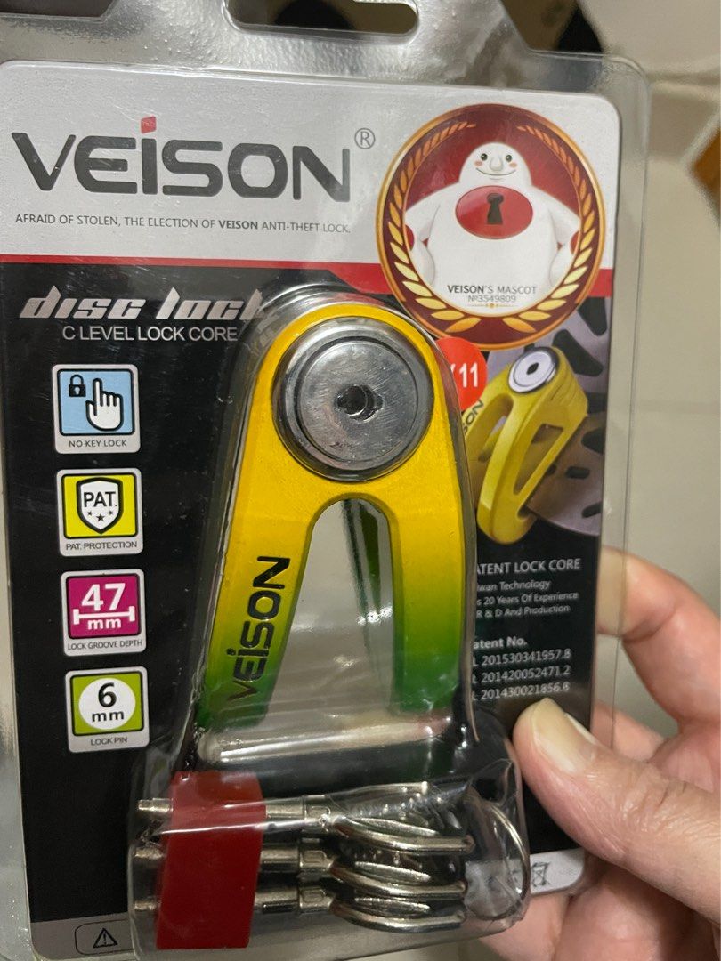 全新 VEISON DX11 碟鎖, 電單車買賣 - Carousell