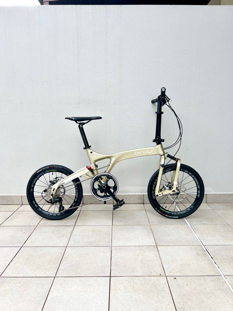 Birdy R20 Rare Gold foldable bike bicycle 20” Hubsmith wheelset Shimano ...