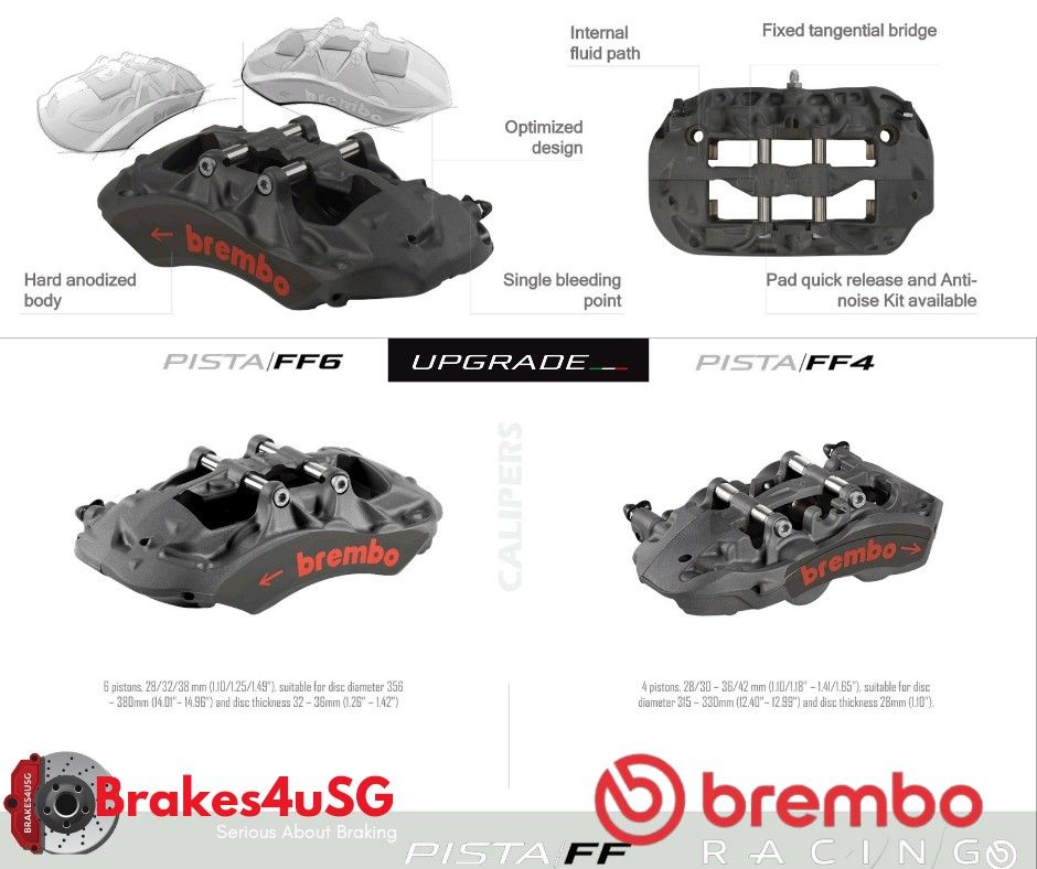 Brembo Pista FF4 FF6 Big Brake Kit(Fits 17 to 19 inch wheels)Alfa, Audi ...