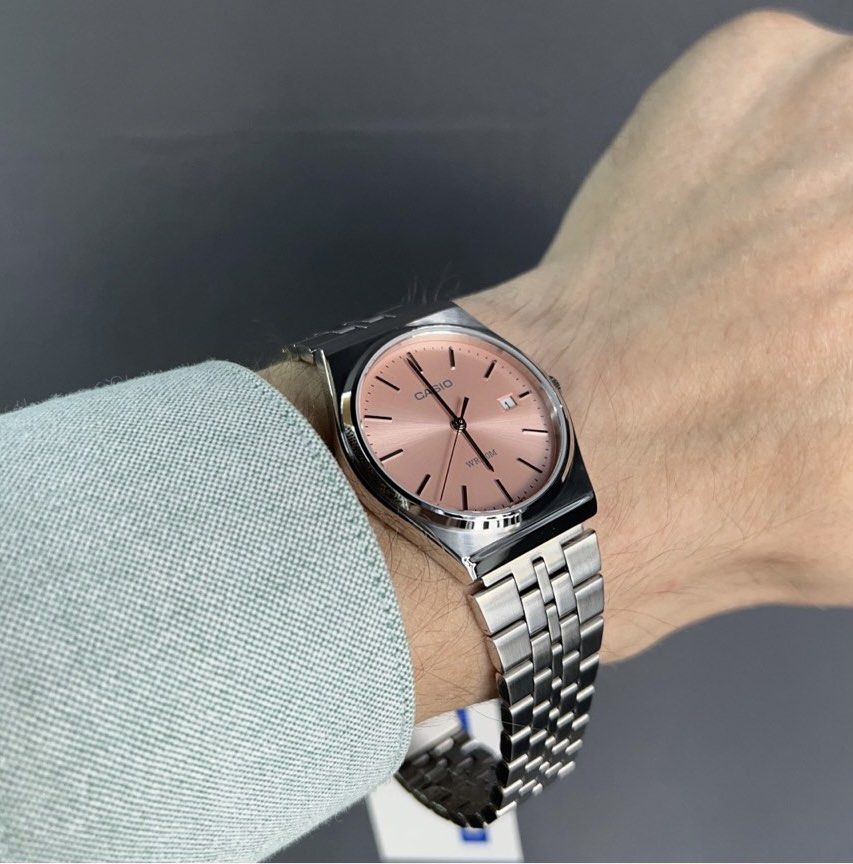 Casio MTP B-145d (salmon pink), Men's Fashion, Watches & Accessories ...