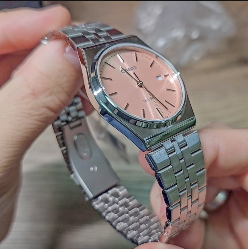 Casio MTP B-145d (salmon pink), Men's Fashion, Watches & Accessories ...