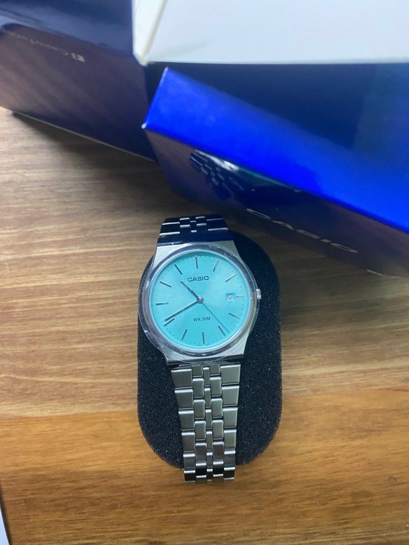 Casio MTP B-145d (tiffany livery), Men's Fashion, Watches & Accessories ...
