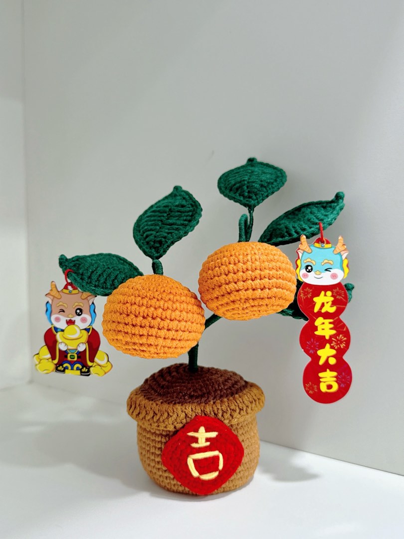 CNY Mandarin Crochet Plant, Hobbies & Toys, Stationery & Craft ...
