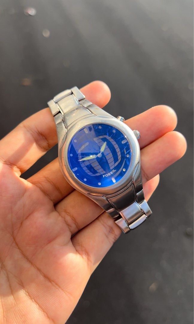 fossil bigtic big tic blue dial, Men's Fashion, Watches & Accessories ...