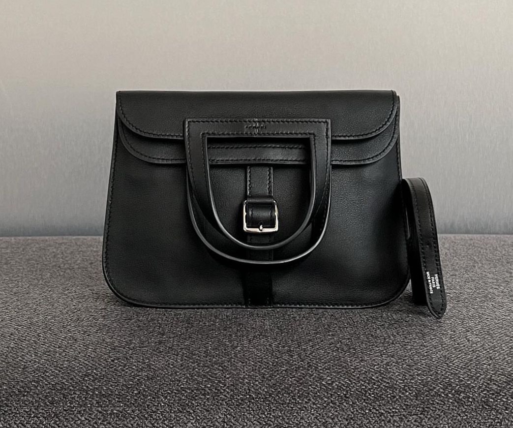 Hermes Halzan Mini Black PHW, Luxury, Bags & Wallets on Carousell