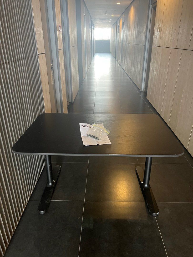 Ikea Bekant study table, Furniture & Home Living, Furniture, Tables ...
