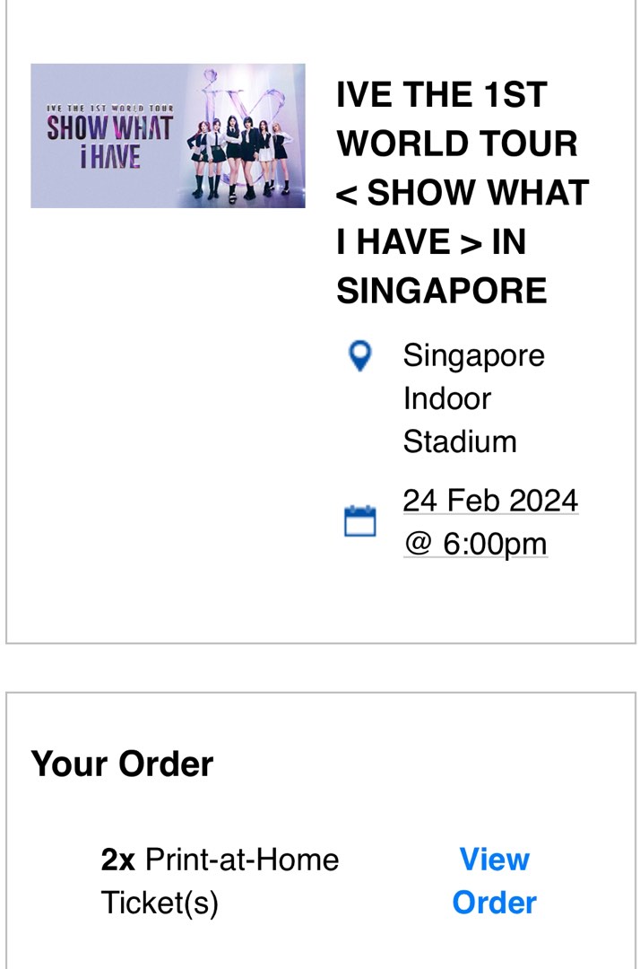 Ive Concert Tickets 24 Feb 2024, Tickets & Vouchers, Event Tickets on Carousell