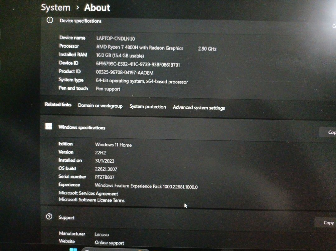 Lenovo Legion 5 AMD Ryzen 7 4800H with Radeon Graphics, Computers ...