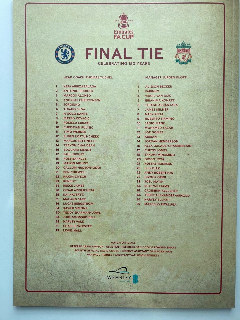 Liverpool FC FA Cup Final Programme 2022, Hobbies & Toys, Collectibles ...